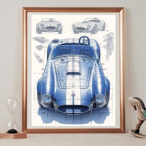 A Set of Four 1967 Shelby Cobra 427 Super Snake Blueprint Style Prints ...