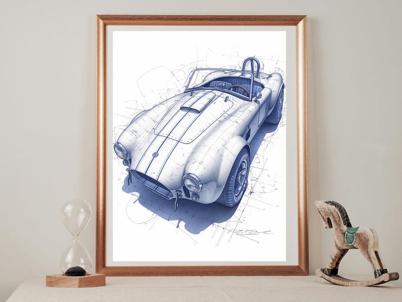 A Set of Four 1967 Shelby Cobra 427 Super Snake Blueprint Style Prints ...