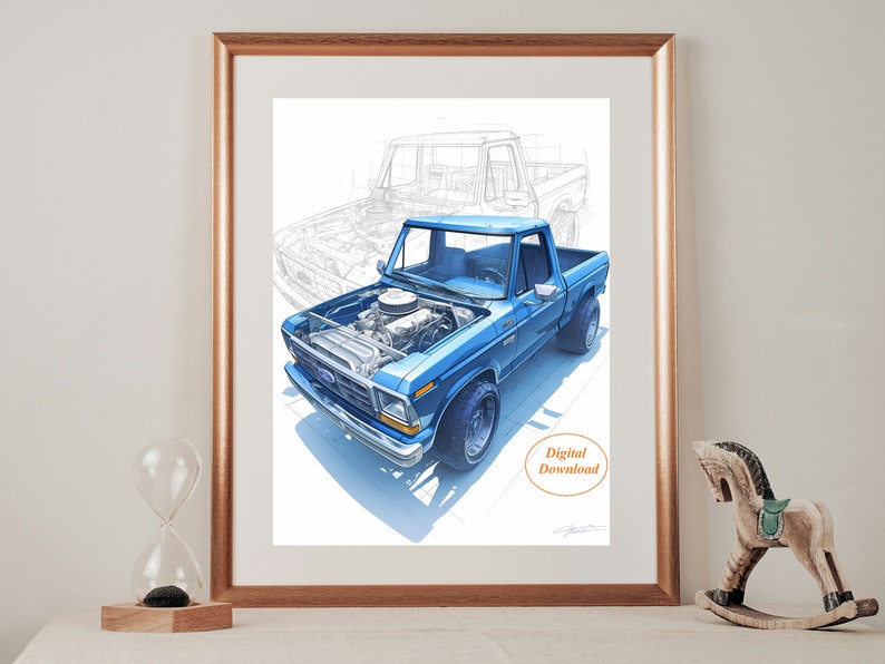A Set of Four Old Style Ford F-150 Blueprint Style Prints - Etsy