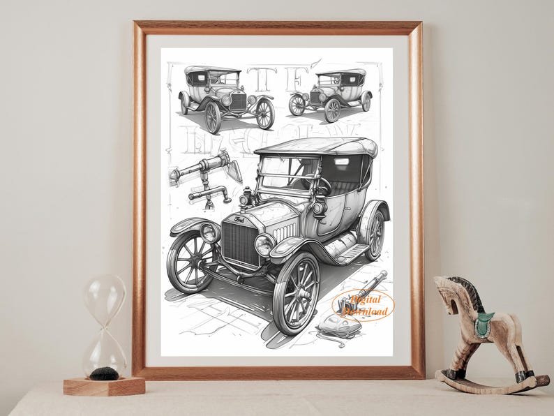 A Set of Four Ford Model T Blueprint-style Prints - Etsy