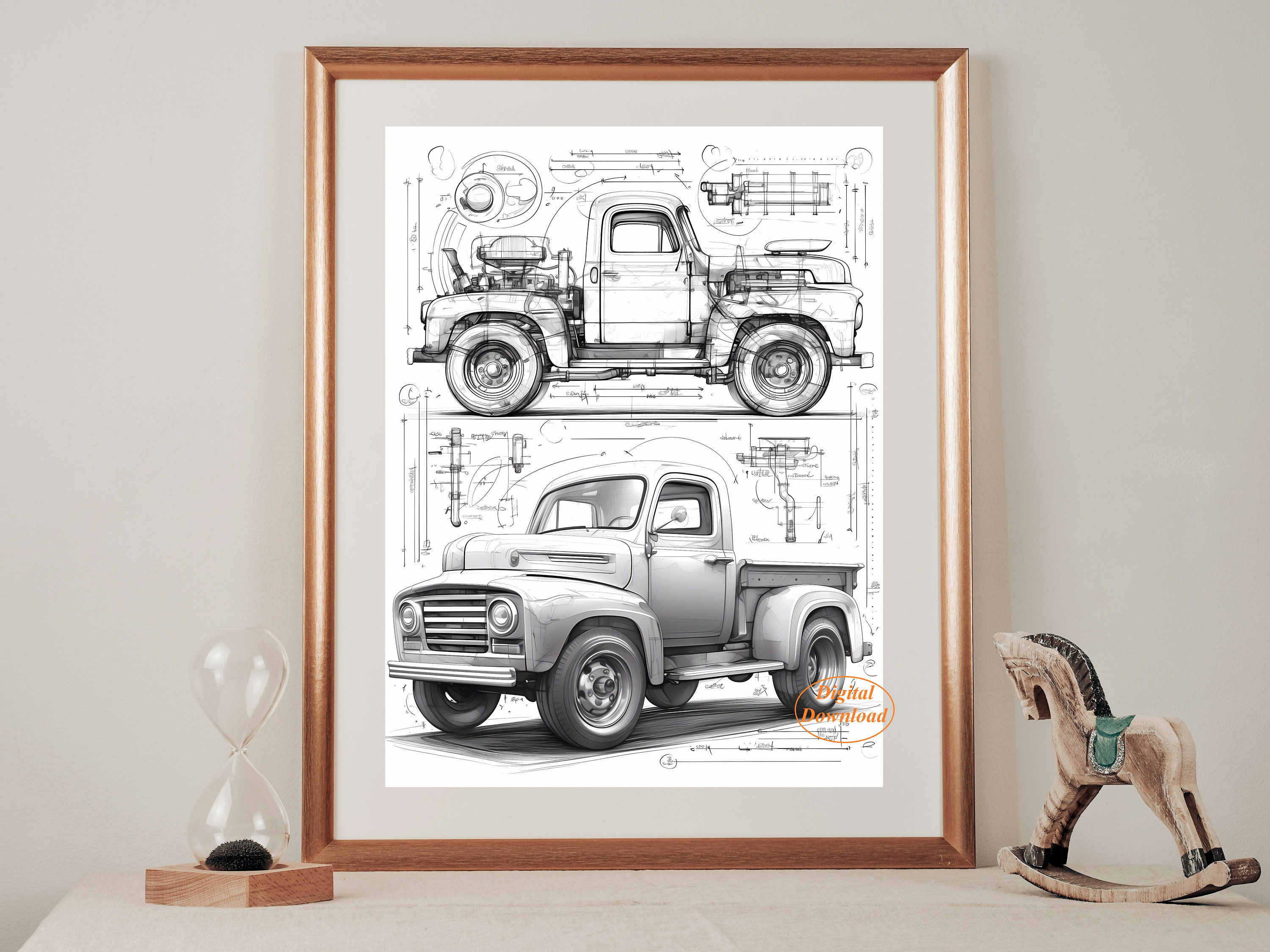A Set of Four Old Style Ford F-150 Blueprint Style Prints - Etsy