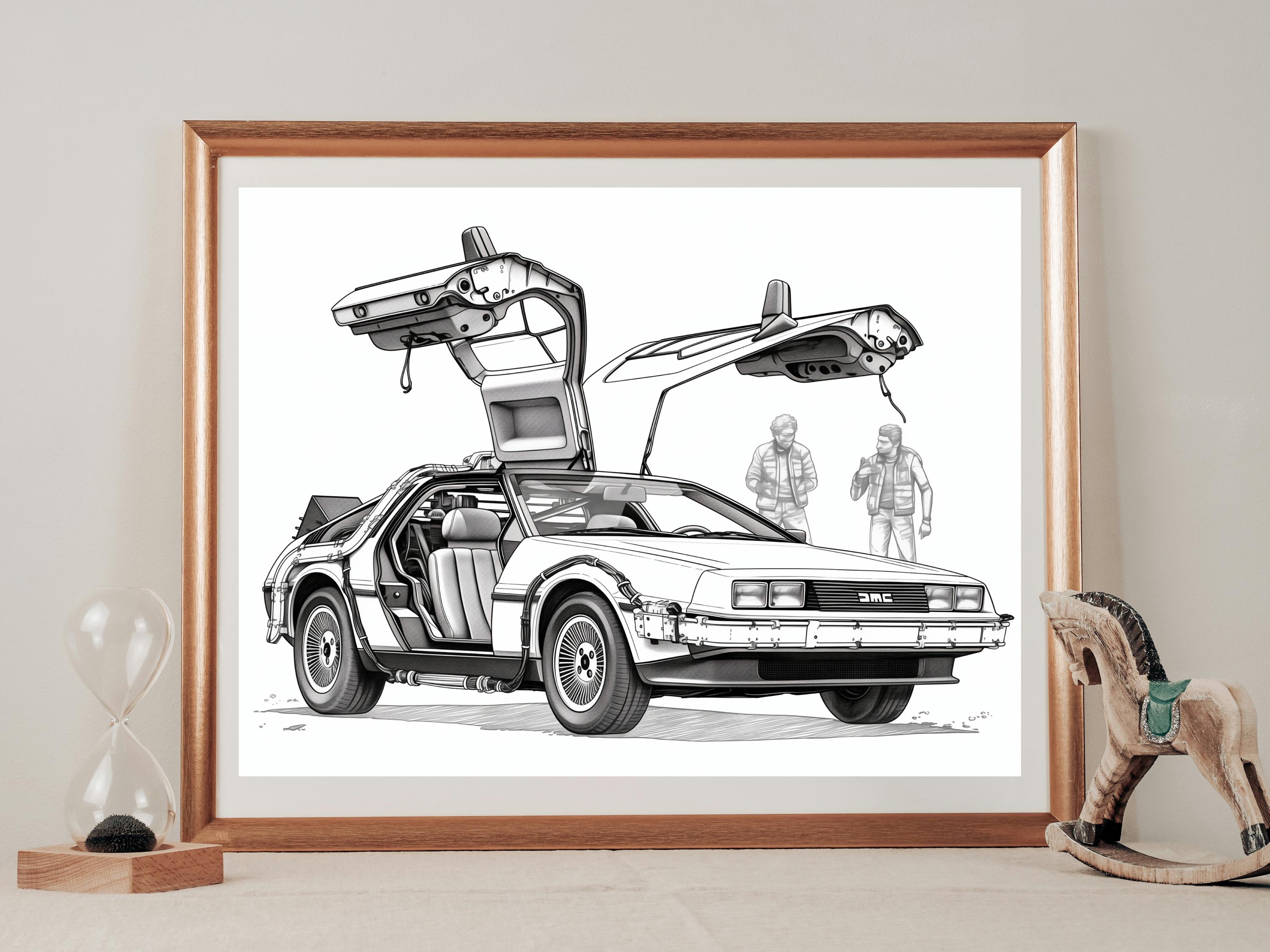 Vintage 1981 Delorean DMC-12 Blueprint Art Set | Classic Prints ...