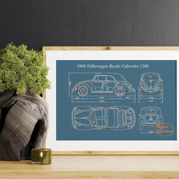 Vw Beetle Blueprint - Etsy