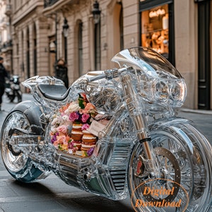 A Set of Four Transparent Harley Davidson Motorcycle Posters - Etsy