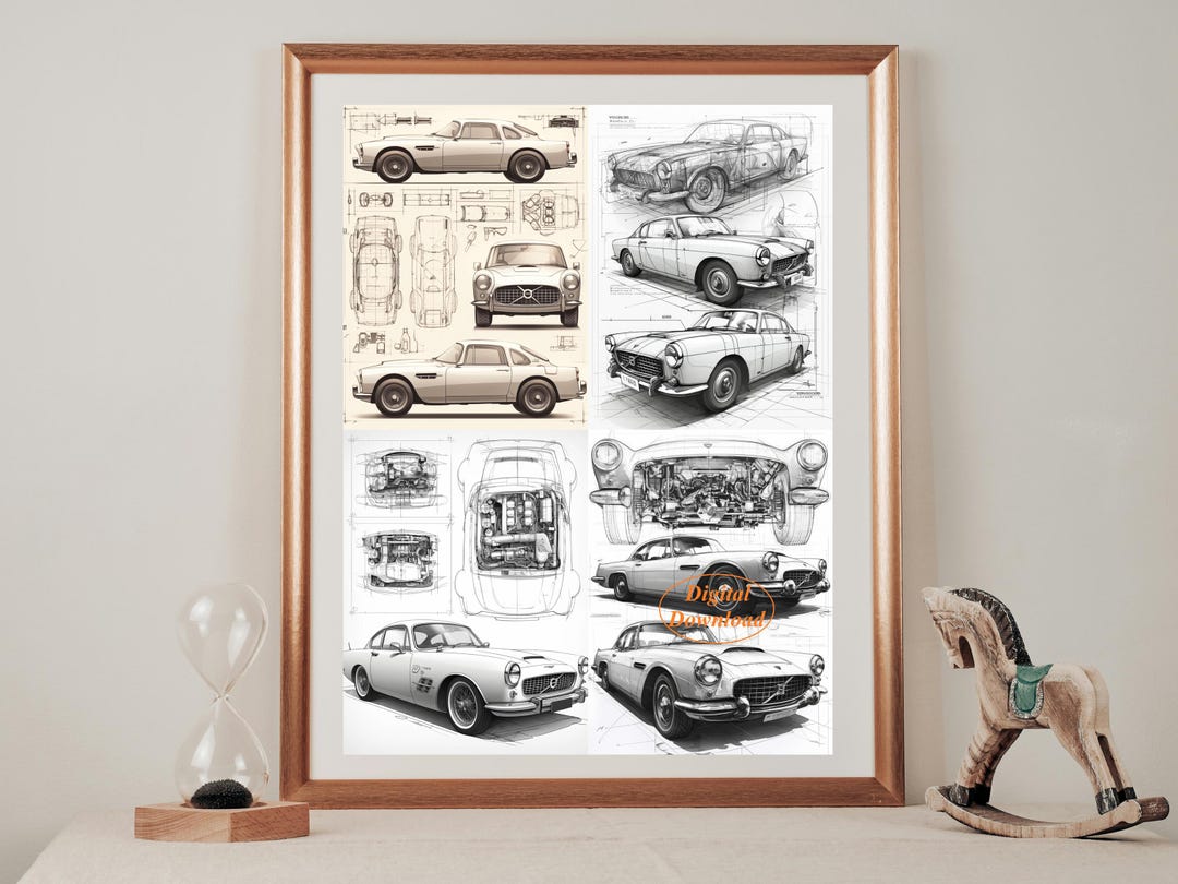 Ein Set von vier Ausdrucken im Blueprint-Stil - Etsy.de