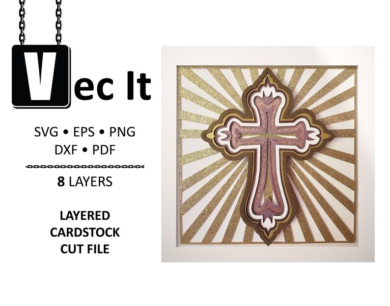 Cross 001 Svg - Shadow Box Svg - Layered Cardstock Svg - for Cricut ...