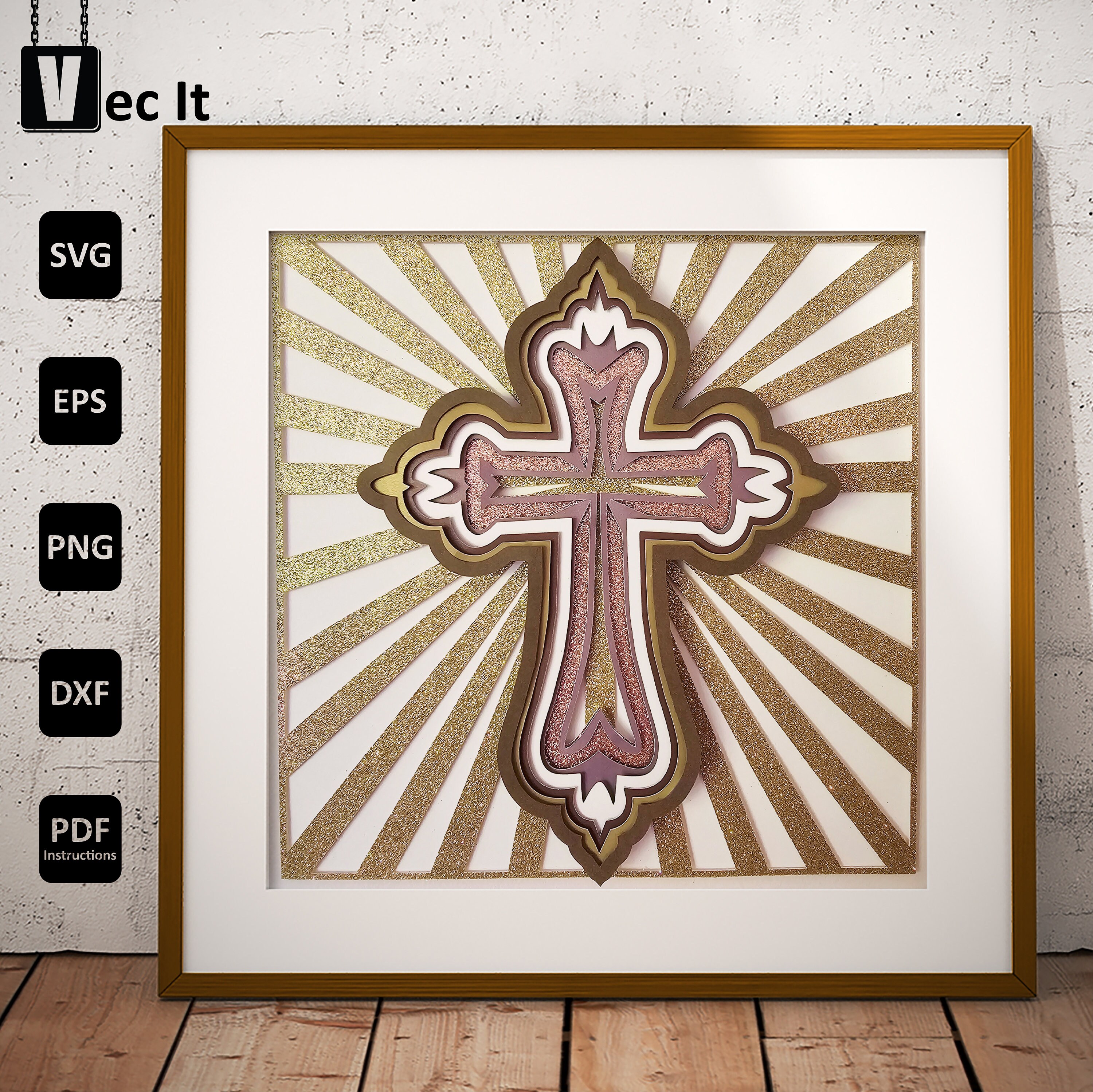 Cross 001 Svg - Shadow Box Svg - Layered Cardstock Svg - for Cricut ...