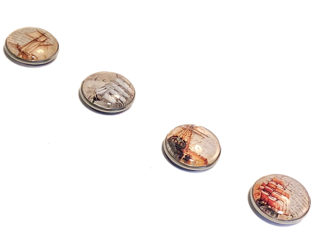 Vintage Sailboats Magnets Handmade Maritime Refrigerator Magnet Set ...