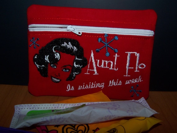 Aunt Flo is Visiting / Tampon & Maxi Pad Taxi Zippered Fabric | Etsy