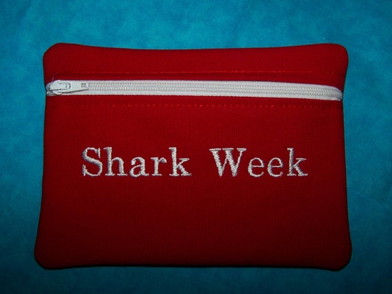 Tampon & Maxi Pad Holder SHARK WEEK Red Zippered Purse Pouch / | Etsy