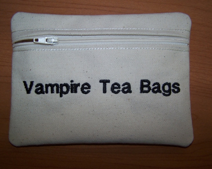 Vampire Tea Bags Tampon & Maxi Pad Bag Zippered Fabric Purse Pouch ...