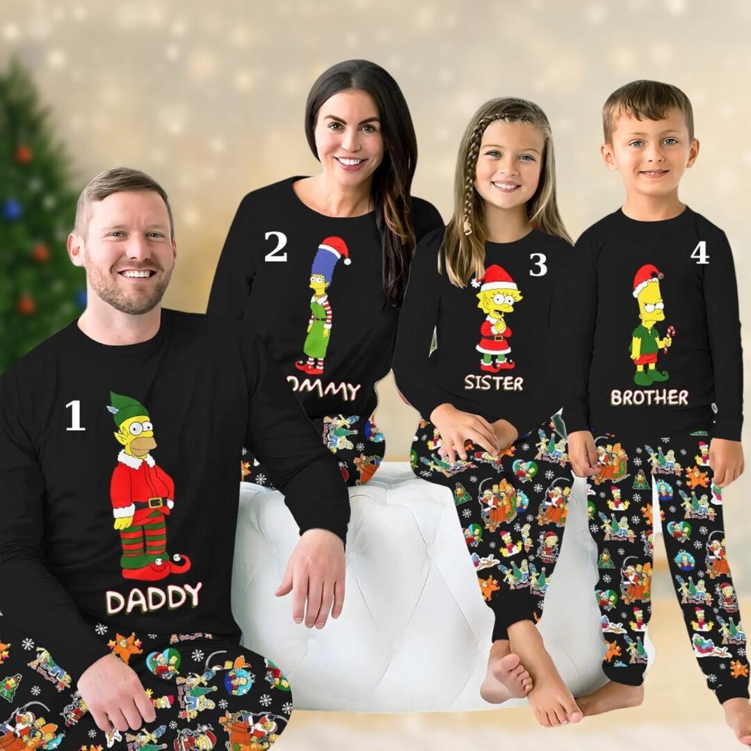 The Simpsons Christmas Matching Family Pajamas Set, the Simpson ...