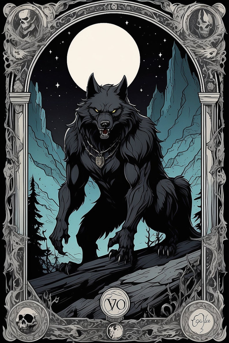 Werewolf Tarot Card Deck 13 Digital Designs Fantasy Card Games Tarot ...