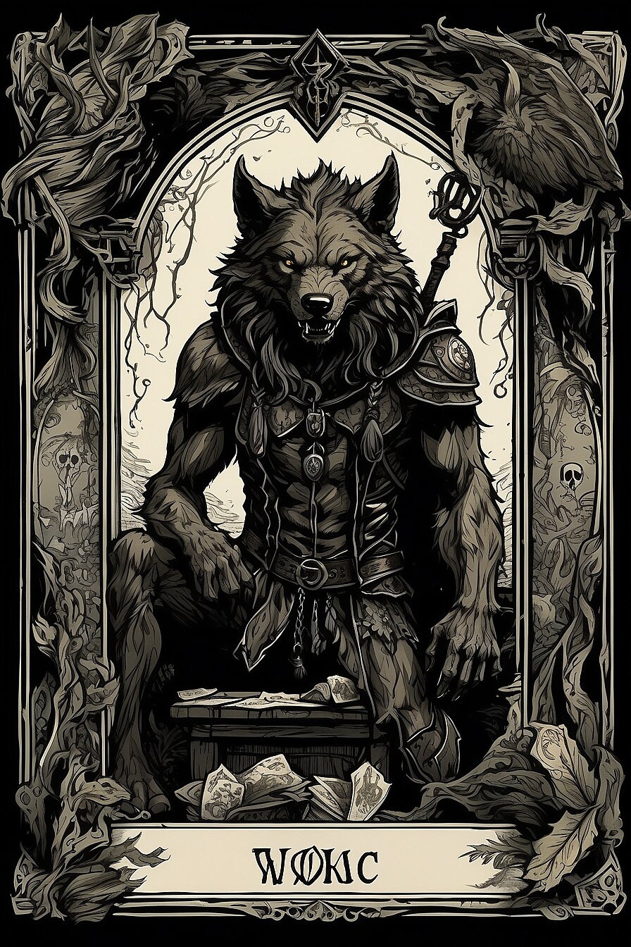 Werewolf Tarot Card Deck 13 Digital Designs Fantasy Card Games Tarot ...