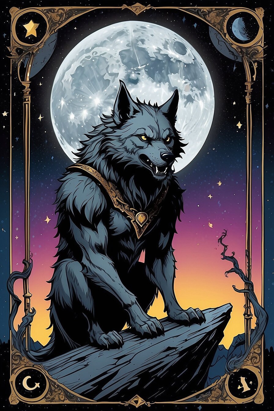 Werewolf Tarot Card Deck 13 Digital Designs Fantasy Card Games Tarot ...