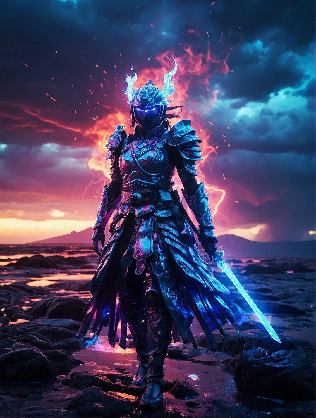 Elemental Samurai Warrior - Etsy