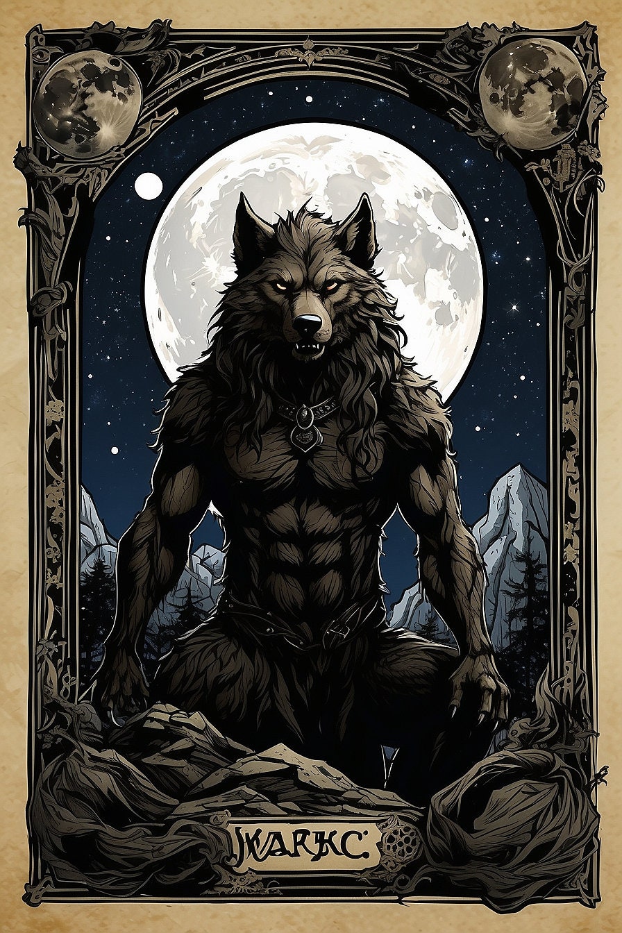 Werewolf Tarot Card Deck 13 Digital Designs Fantasy Card Games Tarot ...