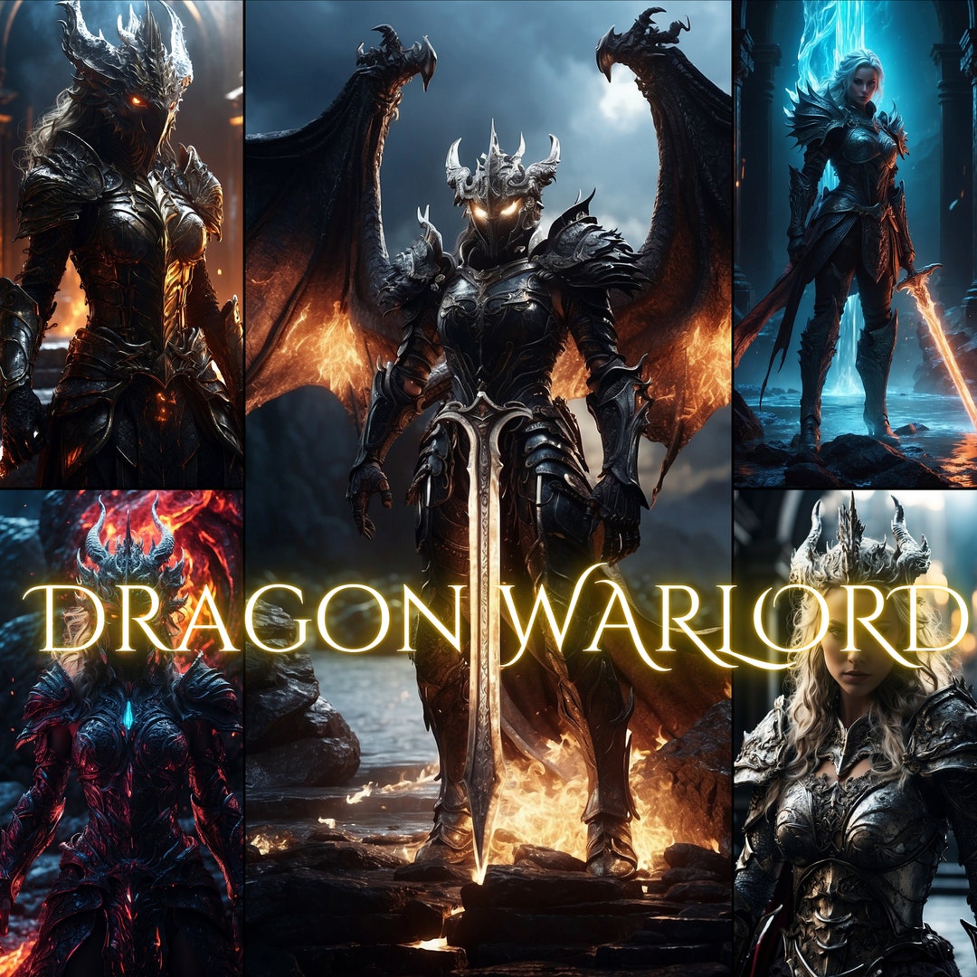 Digital Image Download Dragon Warrior Art Fantasy Dragon Warlord ...