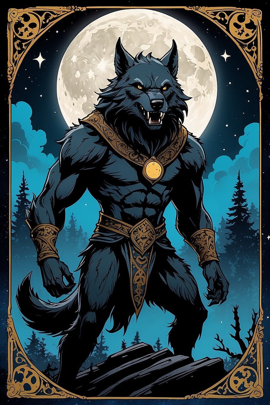 Werewolf Tarot Card Deck 13 Digital Designs Fantasy Card Games Tarot ...