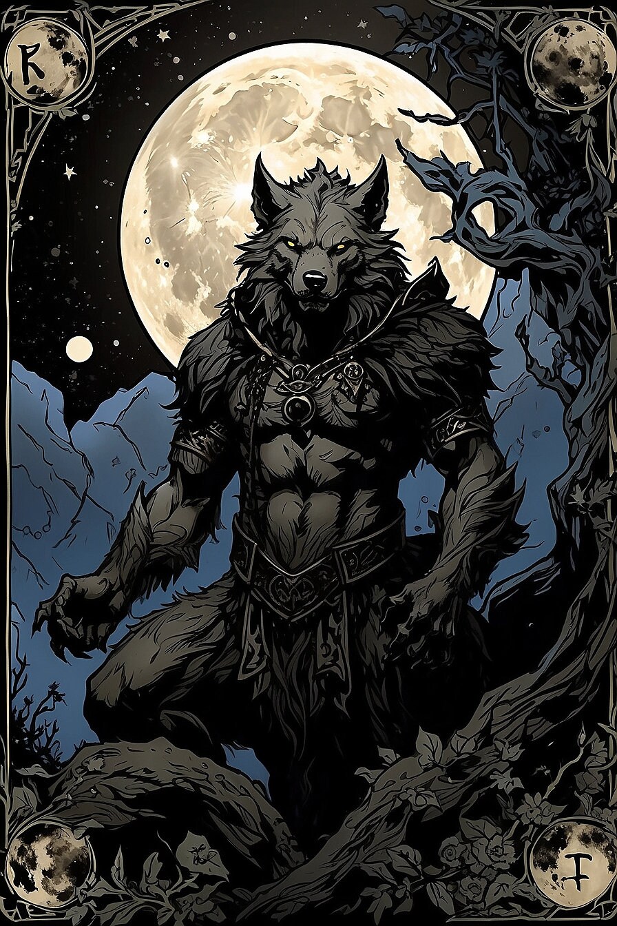 Werewolf Tarot Card Deck 13 Digital Designs Fantasy Card Games Tarot ...