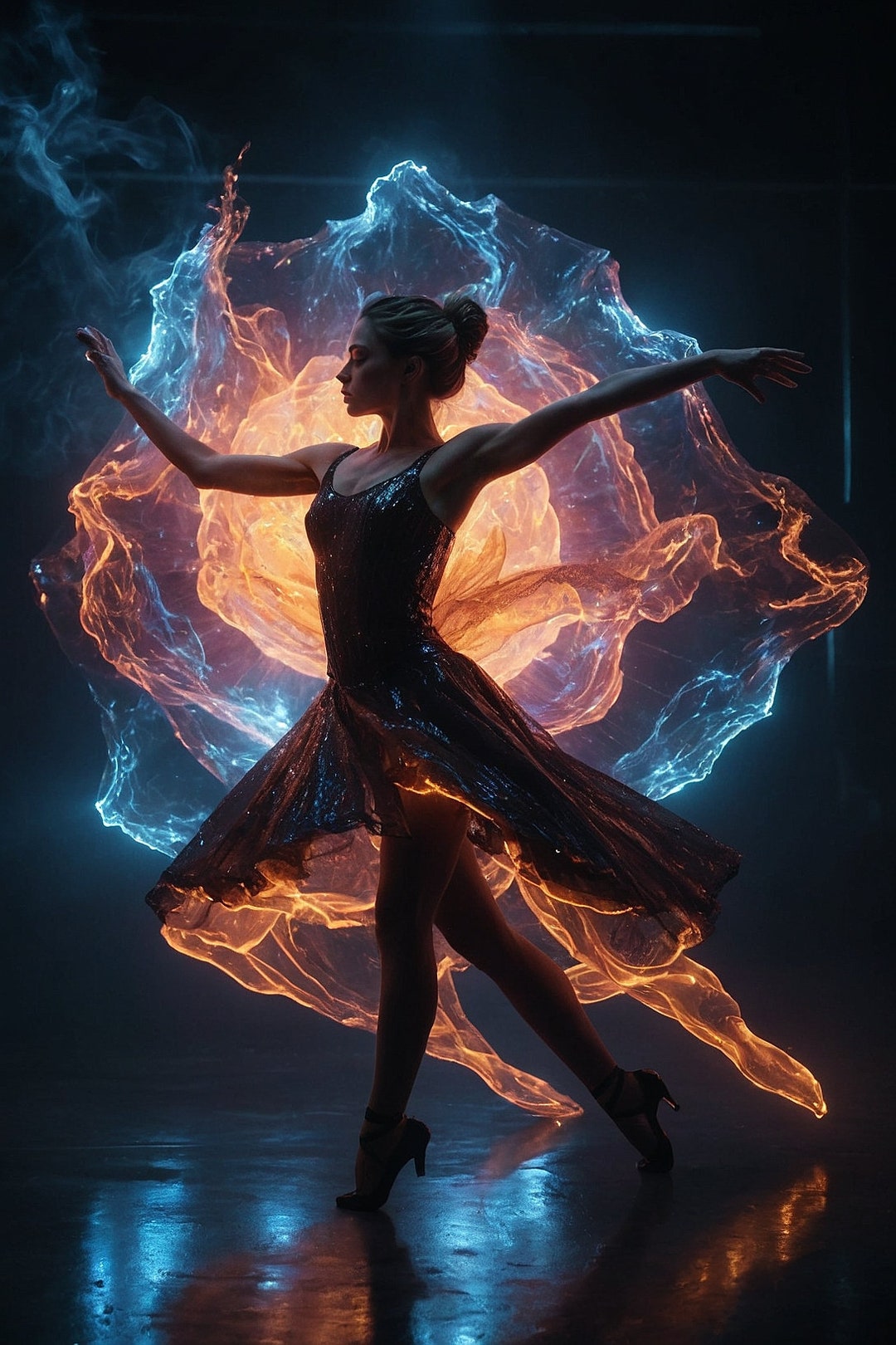 Ballerina With Neon Pattern Design Screensaver - Etsy