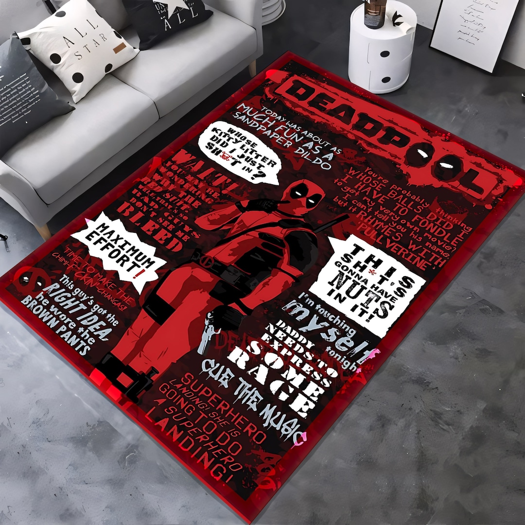 Deadpool, Deadpool Rug, Marvel Rug, Cartoon Cover Rug, Super Hero Rug ...