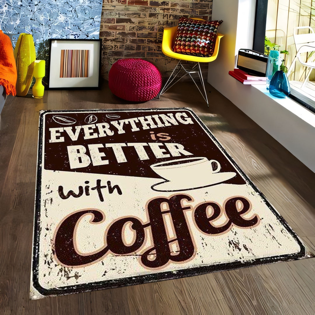 Coffee Rug, Coffee Corner Rug, Coffee Shop Rug, Coffee Decor,kitchen ...