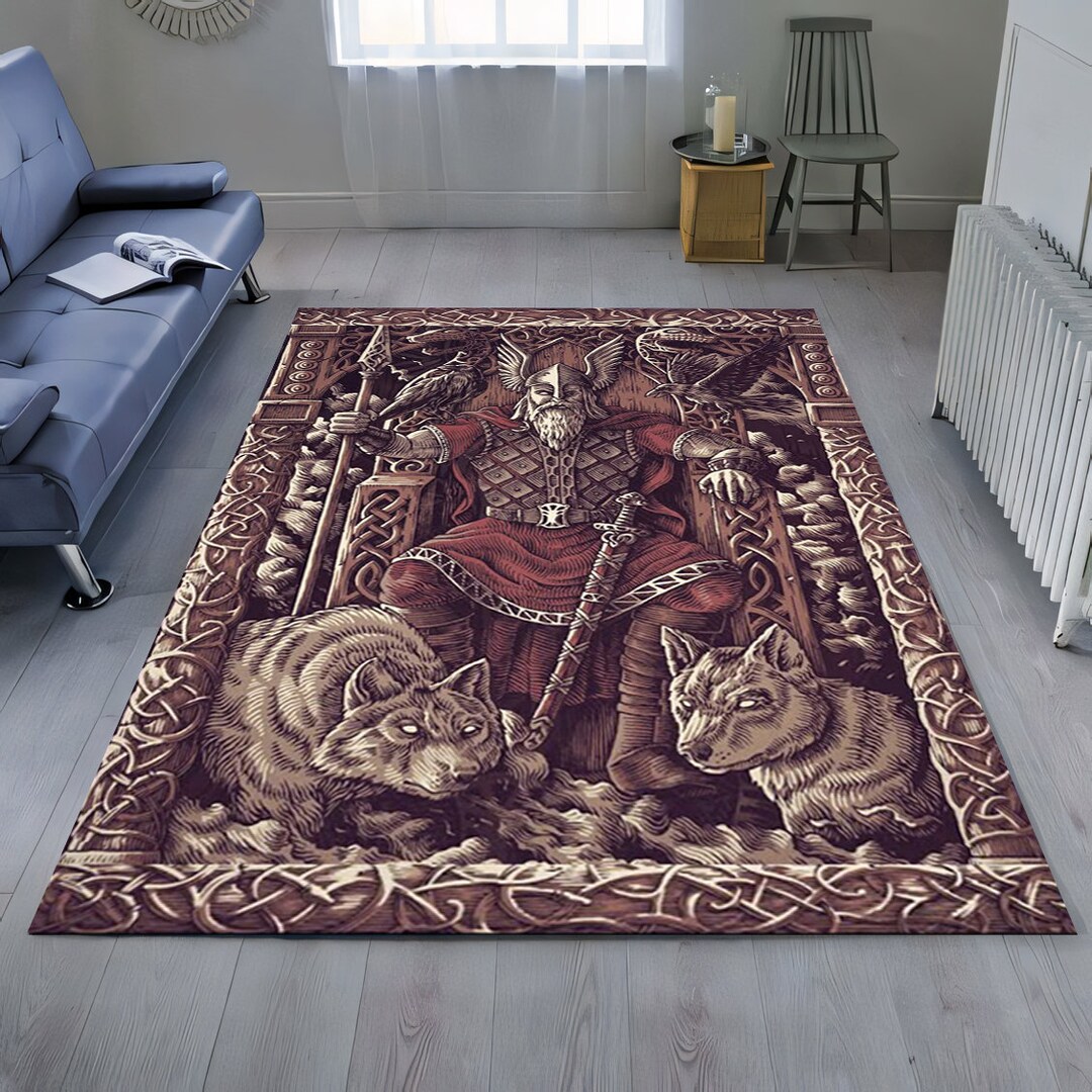 Odin Rug, Viking Rug, Norse Decor, Mythological Rug,scandinavian ...