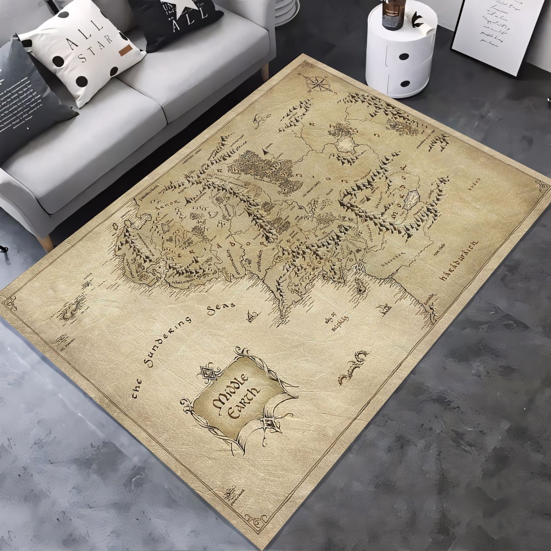 Middle Earth Map, Lord of the Rings Rug, Map Rugs, Earth Map Rugs ...