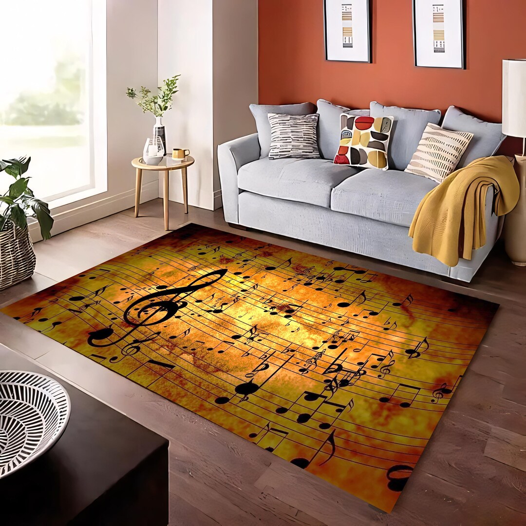 Music Notes Rug, Clef Rug, Treble Clef Rug, Music Room Decor, Music Rug ...