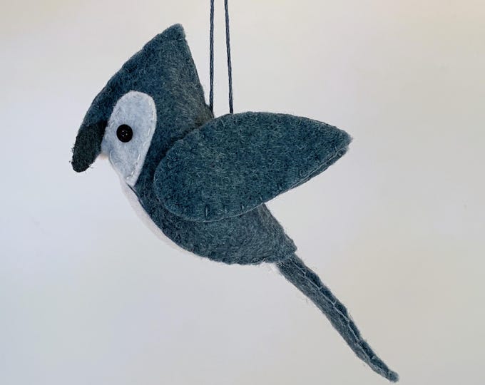 Tufted Titmouse Bird Handmade Felt Ornament - Etsy
