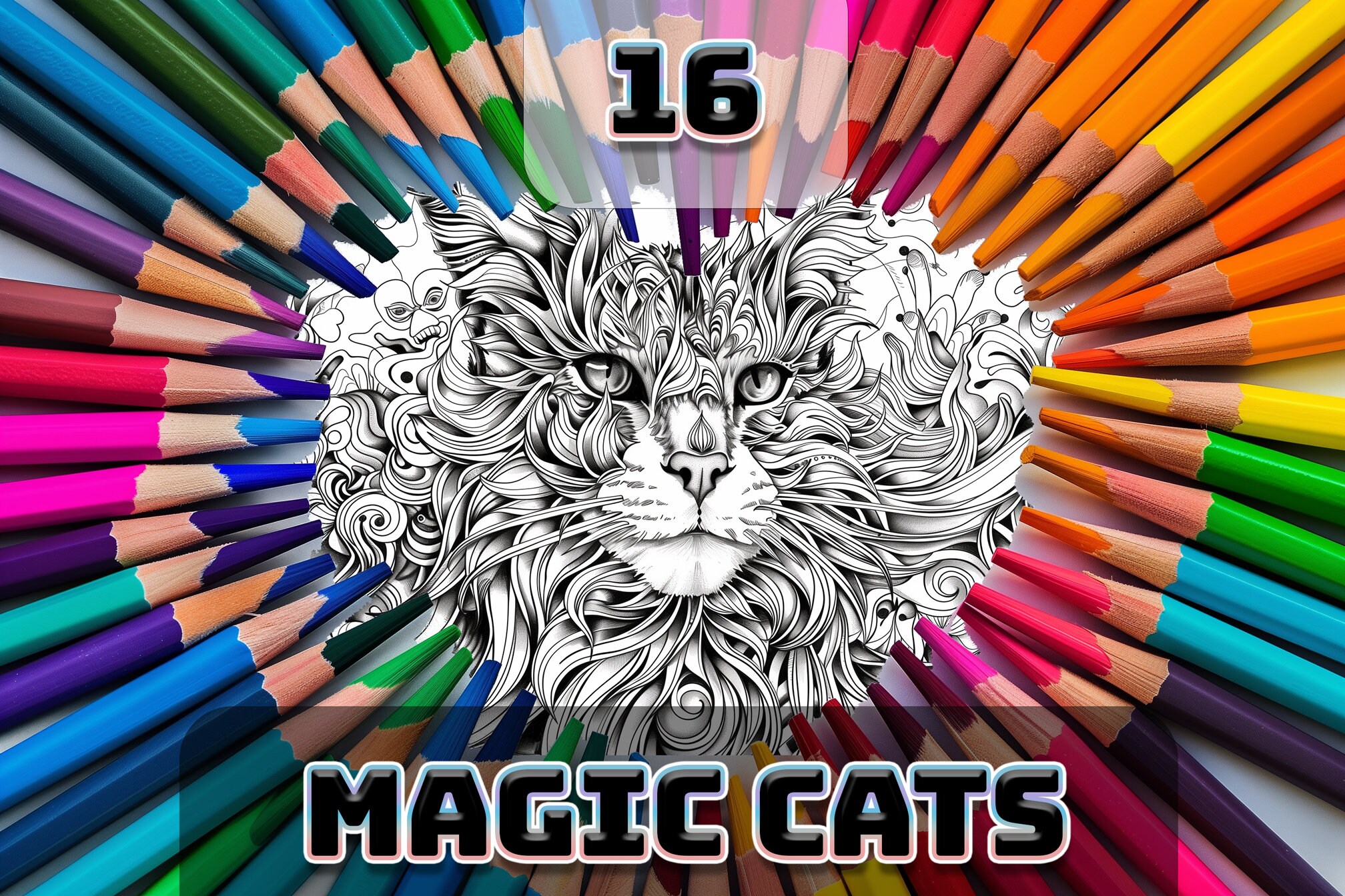 Coloring Page With Magical Cats. Revive the Mystical Magic of Our ...