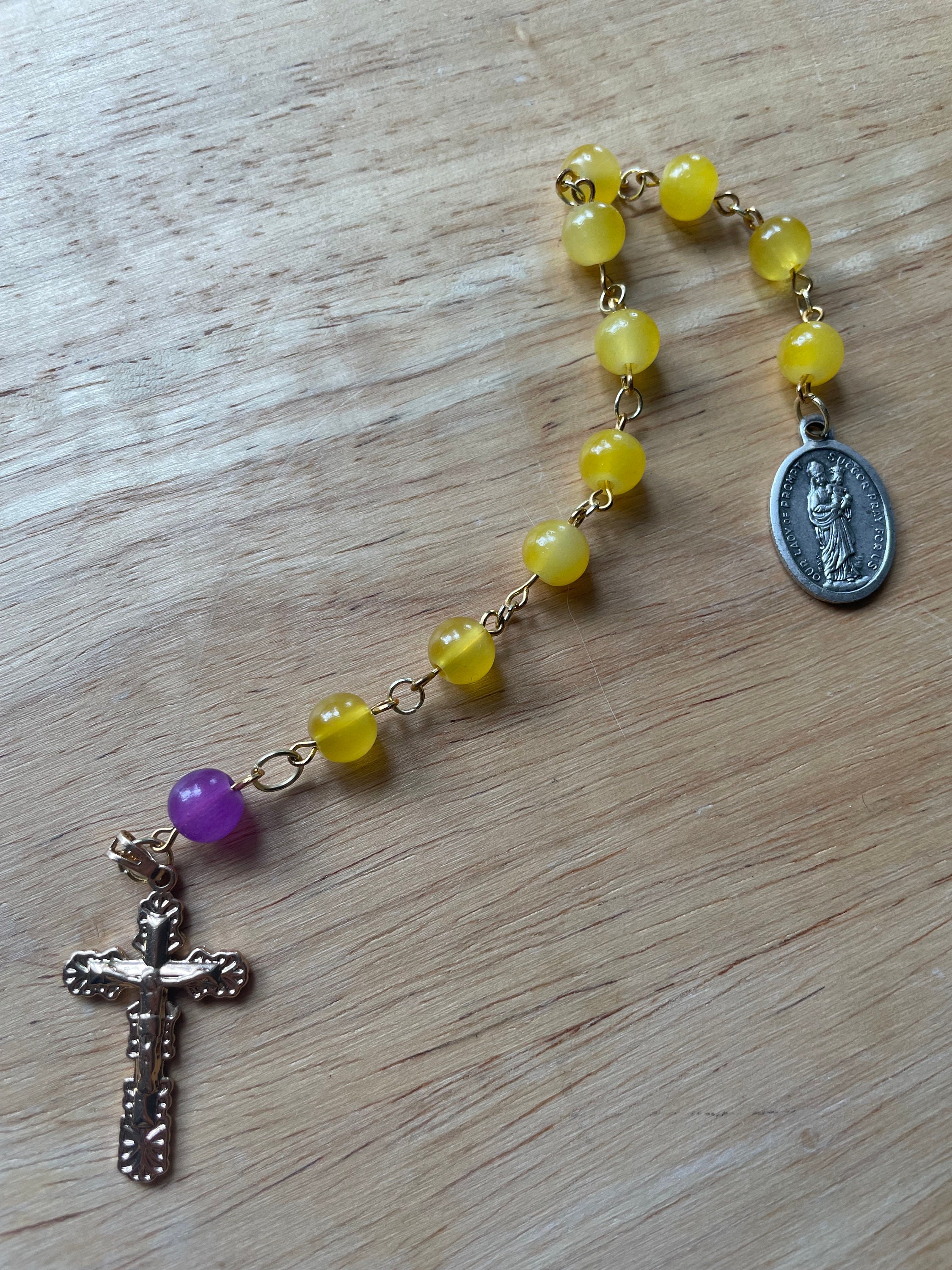 Tenner Prayer Beads Our Lady of Prompt Succor Single Decade Rosary - Etsy