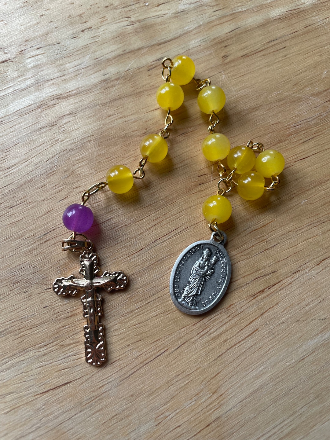Tenner Prayer Beads Our Lady of Prompt Succor Single Decade Rosary - Etsy