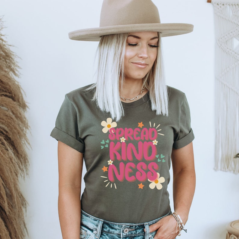 Spread Kindness Tshirt, Cute Boho Outfit, Aesthetic Kindness Tee ...