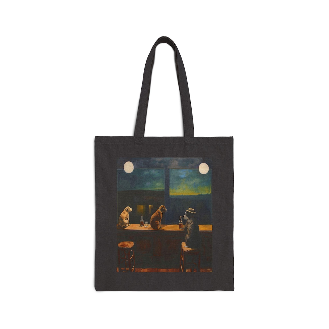 Edward Hopper Nighthawks, Nighthawks Inspired Tote Bag, Dog Themed ...
