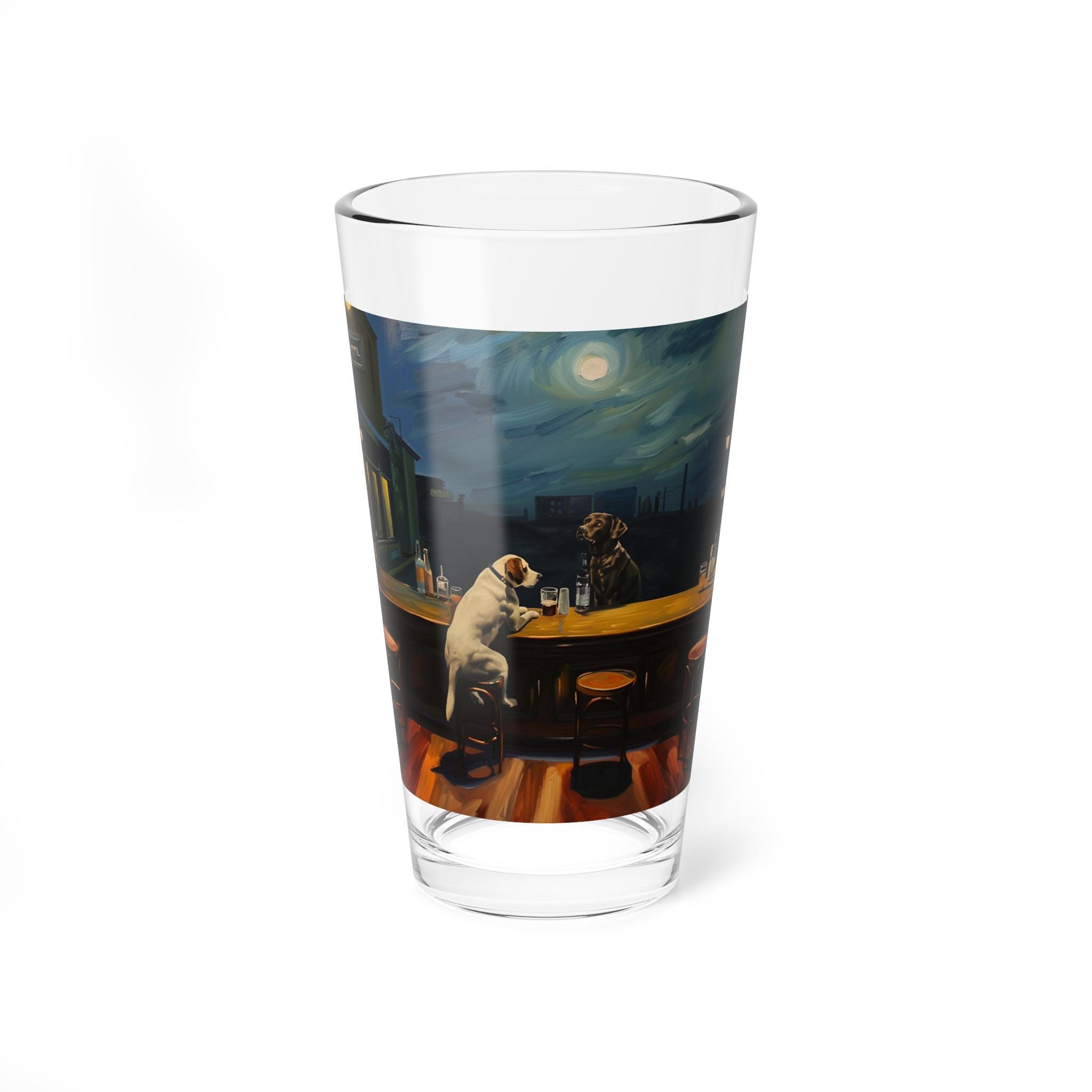 Edward Hopper Nighthawks Inspired Pint Glasses, Funny Dog Glass, Gift ...