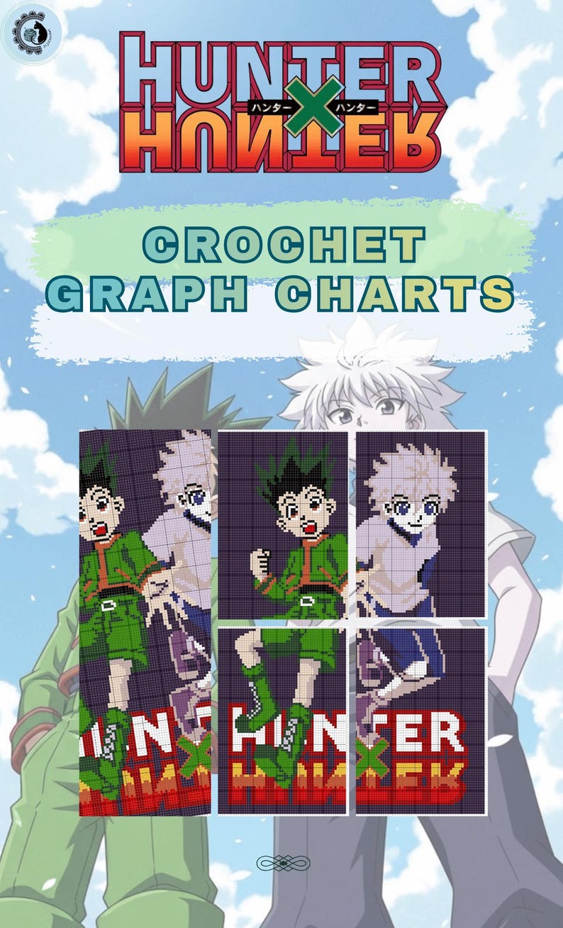 Hunterxhunter Anime Pixel Chart Graph Tapestry Crochet Blocks Written ...
