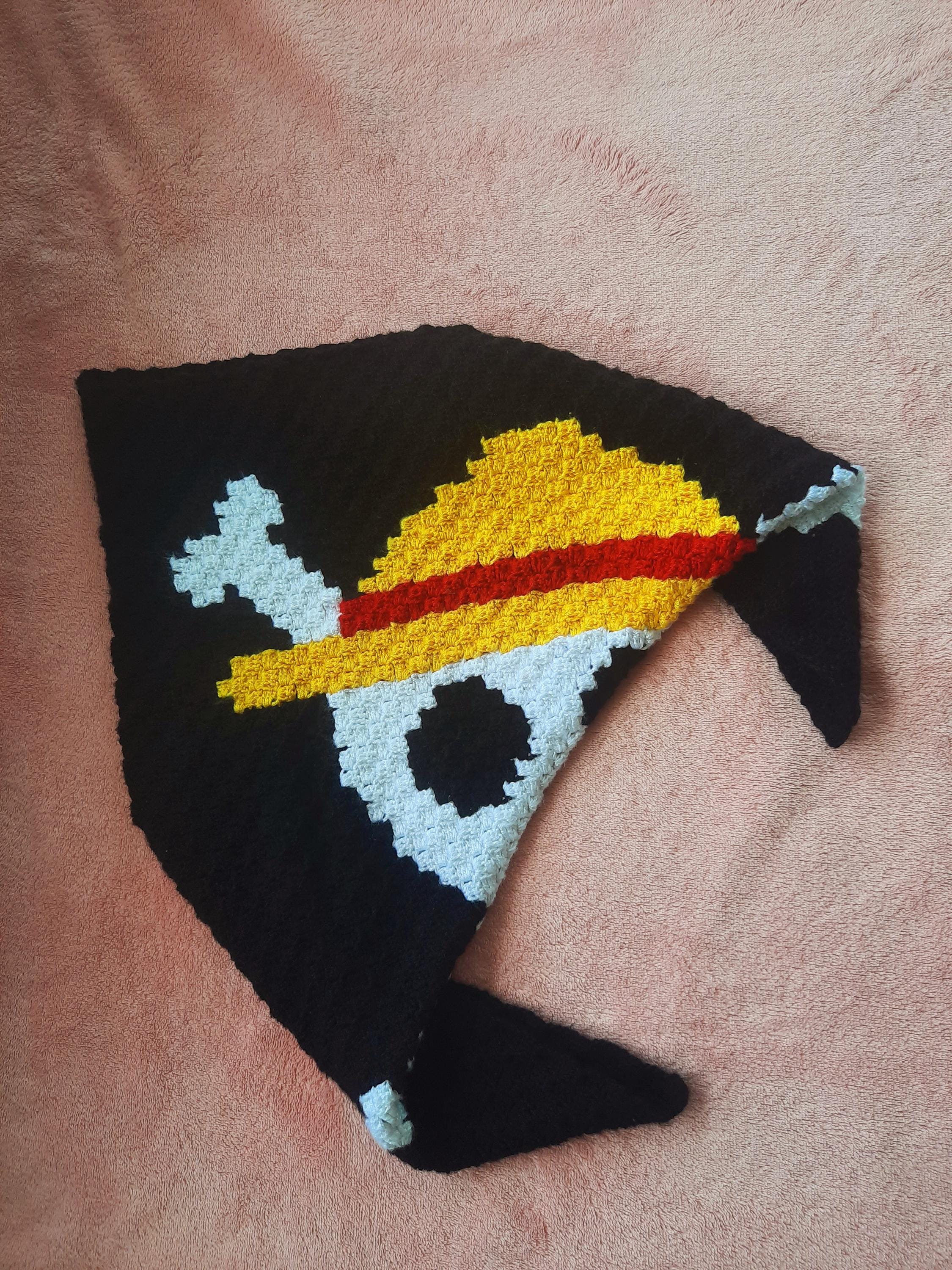 One Piece Anime Luffy Pirate Flag Graphgan C2C Pattern With Written and ...