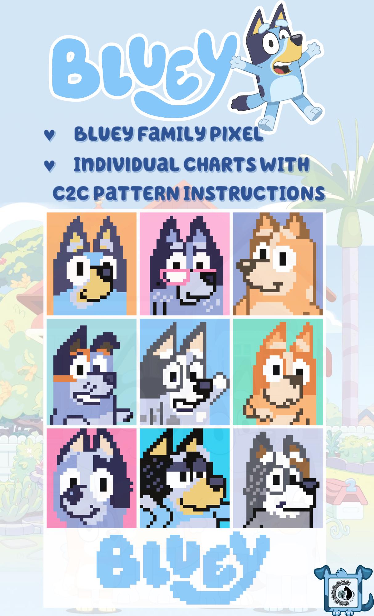 Heeler Family Crochet Graph C2C Pixel Chart (digital Download PDF ...