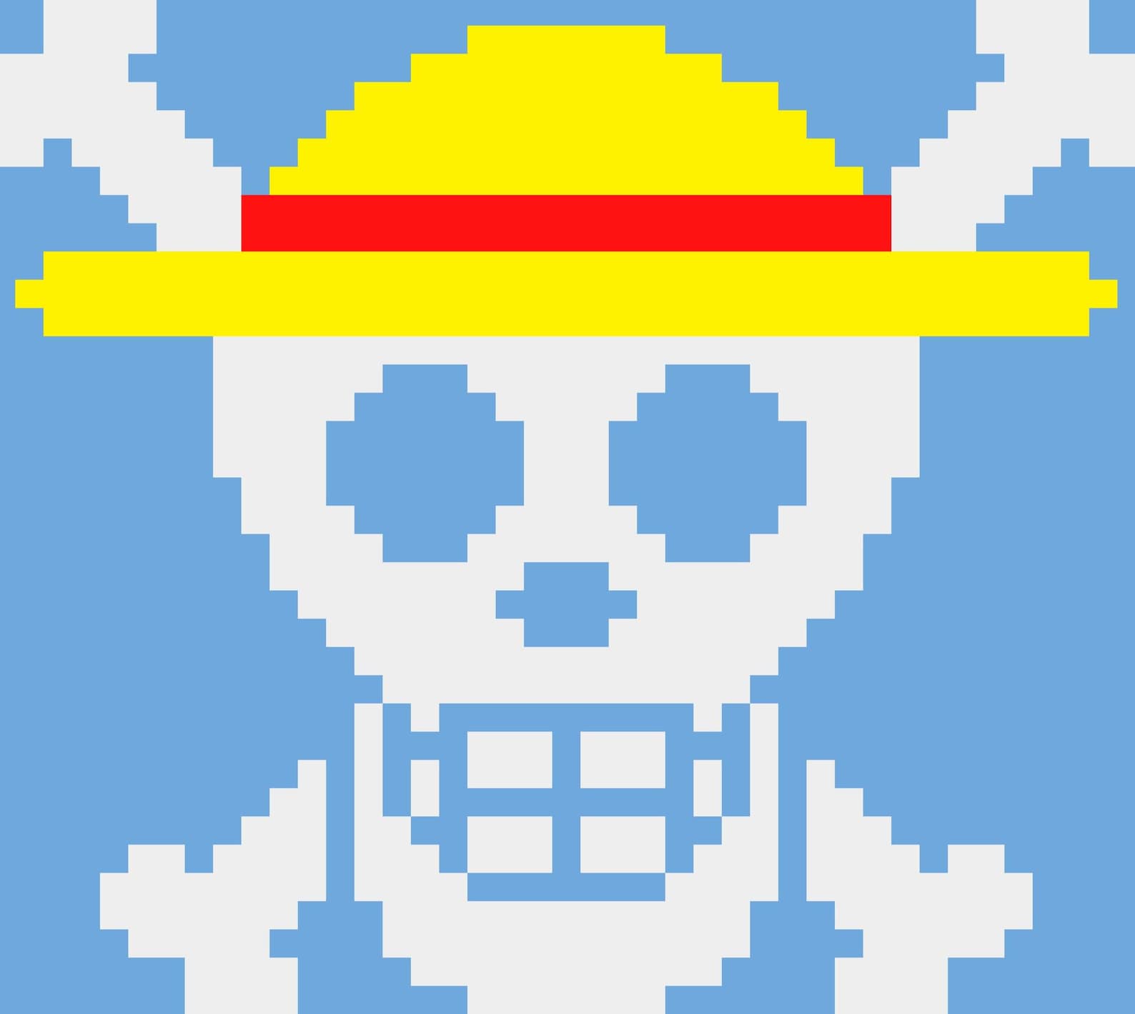 One Piece Anime Luffy Pirate Flag Graphgan C2C Pattern With Written and ...