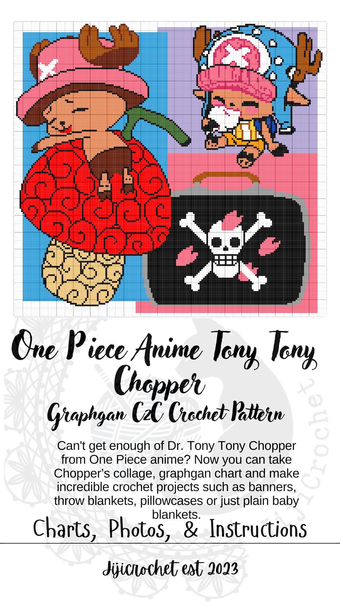 Chopper Blanket One Piece Anime Chopper Crochet Pattern C2C SC Chopper ...