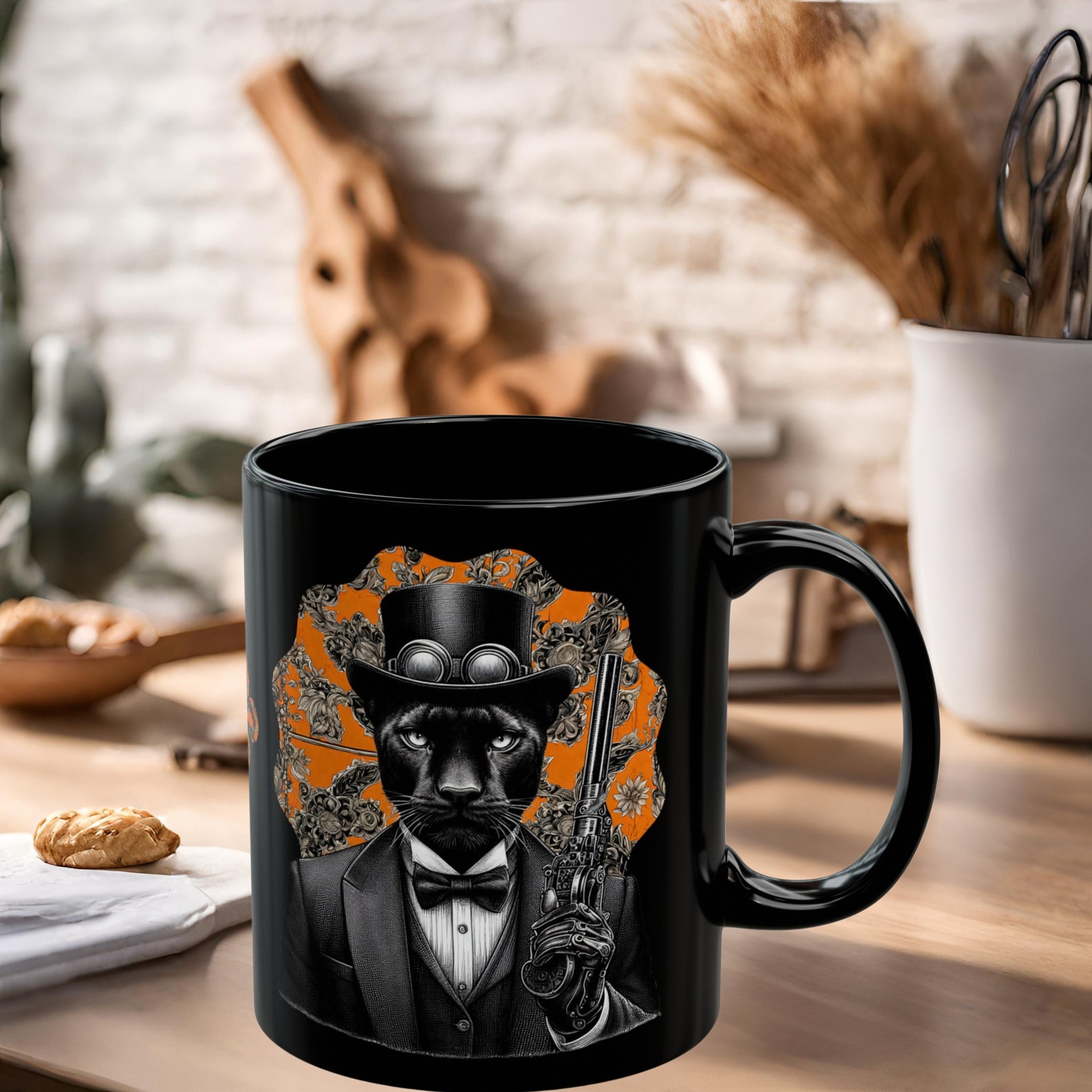 Black Mug Custom Puma Antique Pistol Tuxedo Mug, Adult Humor Mug for ...