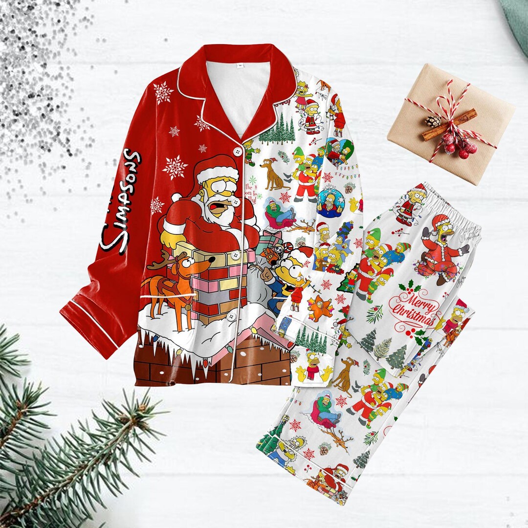 The Simpson Christmas Pajamas, Simpsons Family Pajamas, the Simpson ...