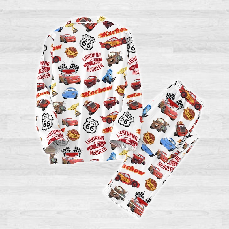 Lightning Mcqueen Pajamas, Disney Cars Pajamas Set, Cars Movie Holiday ...