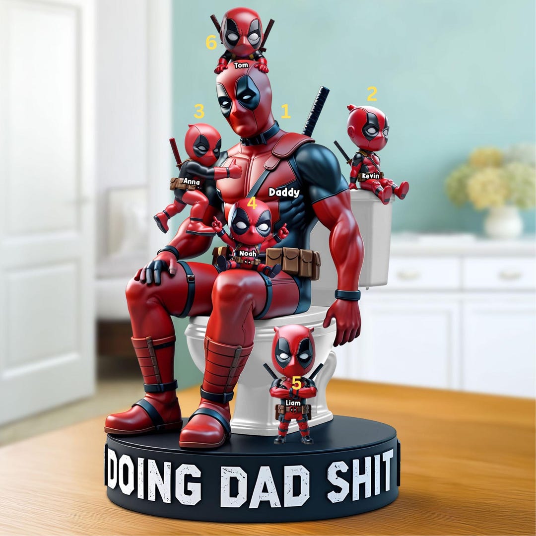 Personalized Dadpool Figurine, Funny Dadpool Acrylic Plaque, Father's ...