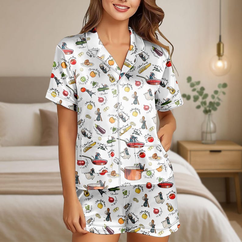 Little Chef Remy Satin Pajamas, Disney Ratatouille Paris France Women ...