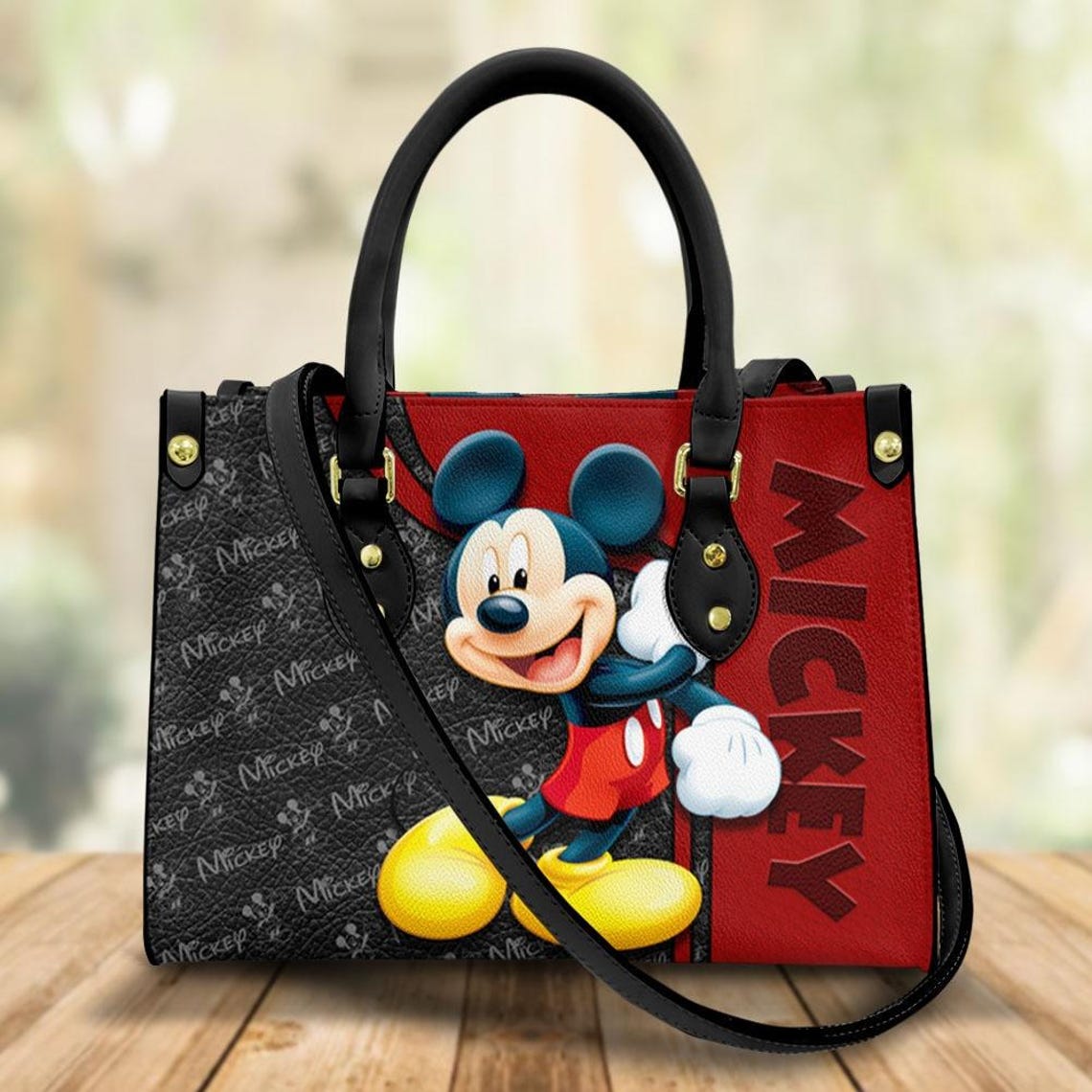 Mickey Mouse Leather Bag, Mickey Leather Tote Bag, Cartoon Crossbody ...