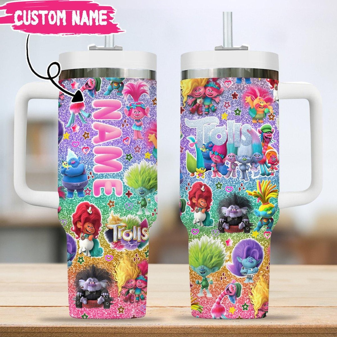 Custom Trolls Bands Together 40oz Tumbler, Trolls Movie Insulated ...