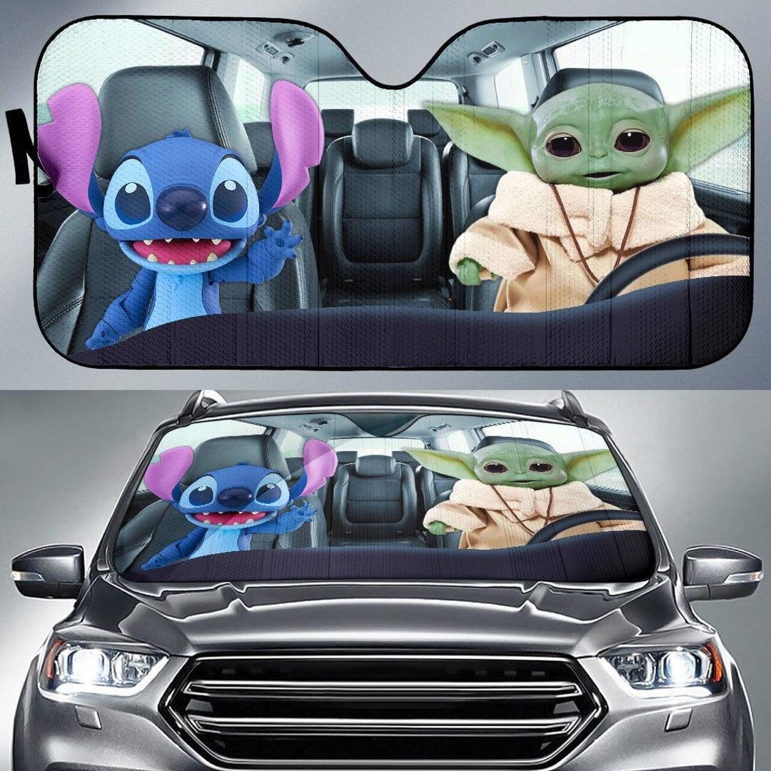 Parasol para coche de Stitch y Baby Yoda, parasol para coche de la ...